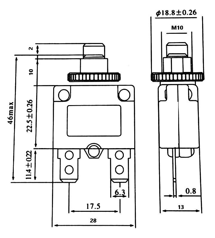 Resetli Termik Sigorta 12A 32V DC 125/250V ACResetli Termik Sigorta 12A ...